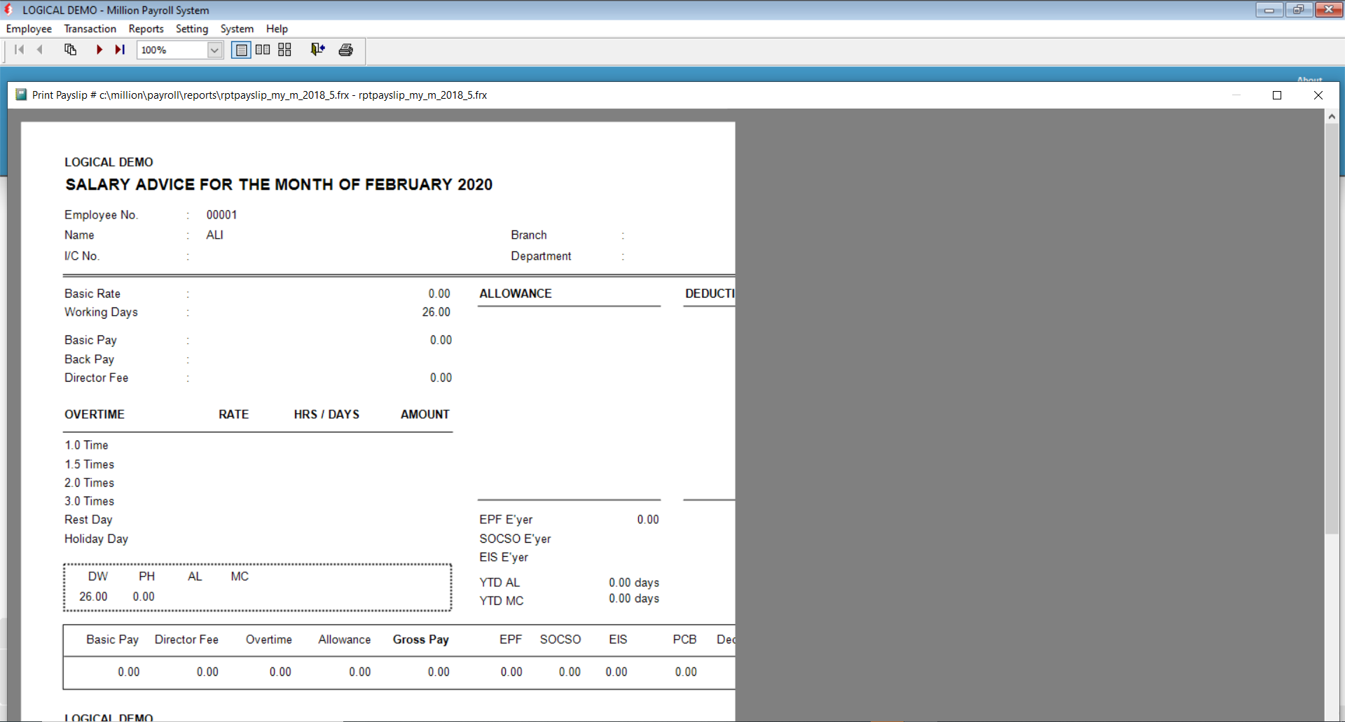 I cannot view full report / payslip in my Million Payroll – Logical ...
