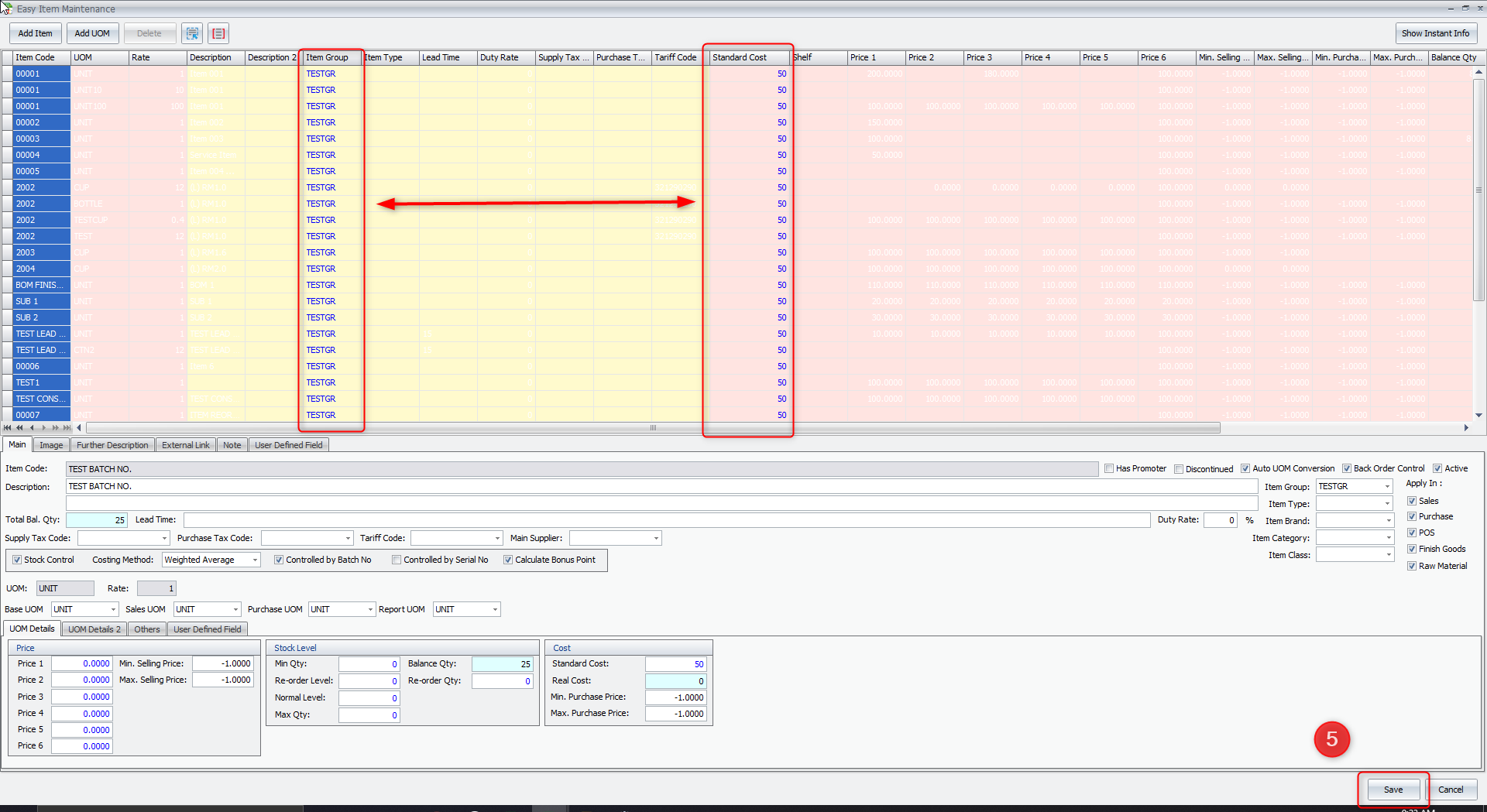 How to change autocount item info like price, item group by batch ...